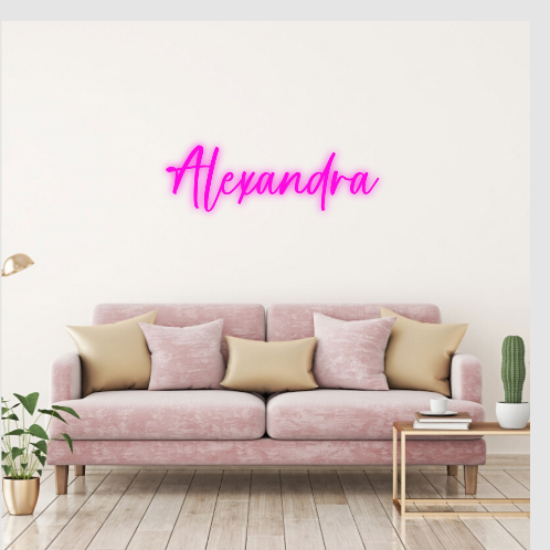 Alexandra neon lamp - naam tekst neonbord laten maken – neonlampen.nl