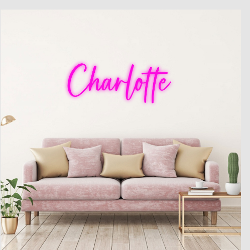 Charlotte neon lamp - naam tekst neonbord laten maken – neonlampen.nl