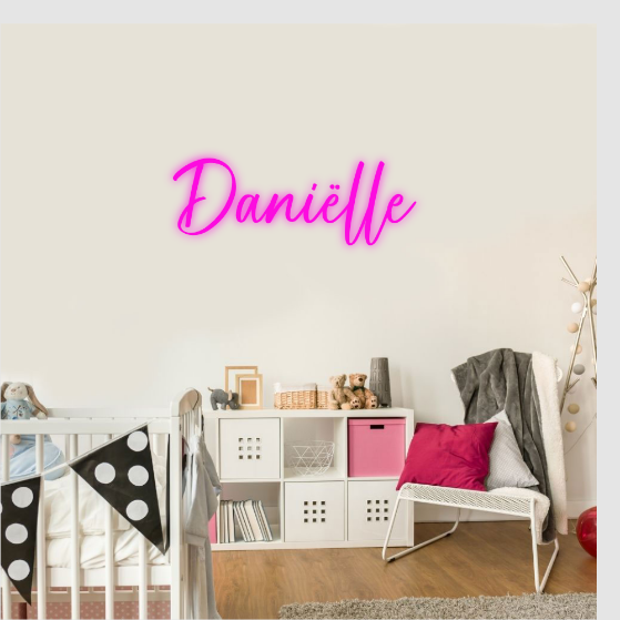 Daniëlle neon lamp - naam tekst neonbord laten maken – neonlampen.nl