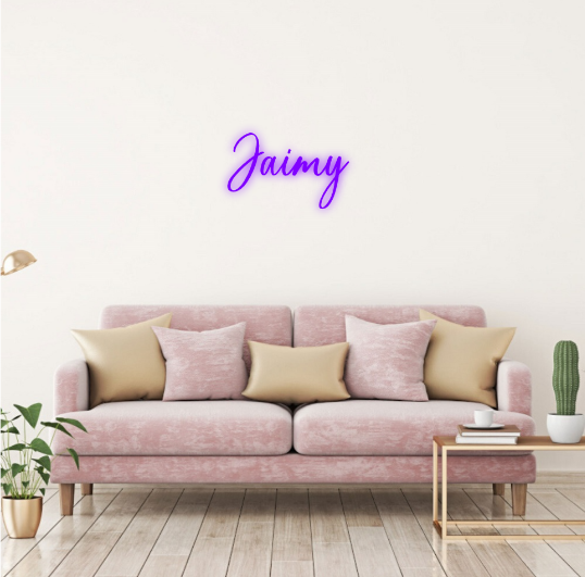 Jaimy genderneutrale naam neon lamp neon sign – neonlampen.nl